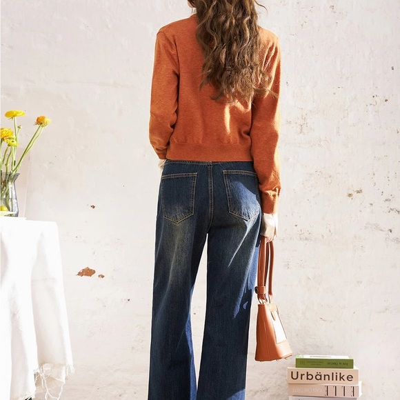 Mishow | Sweaters | Classic Vneck Buttonfront Cardigan Sweater In Rust ...